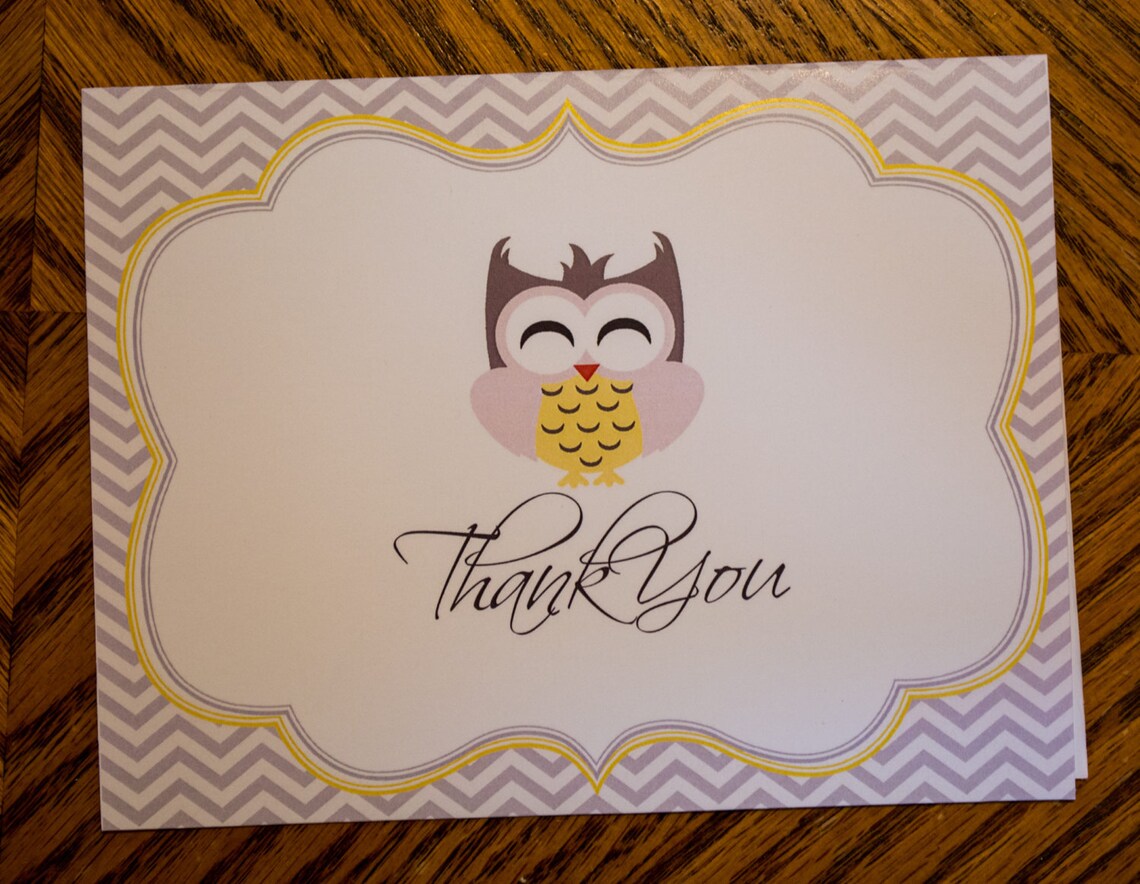 OWL Thank You Card DIGITAL - Etsy