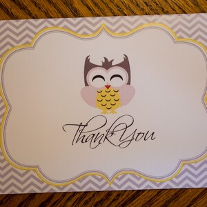 OWL Thank You Card DIGITAL - Etsy