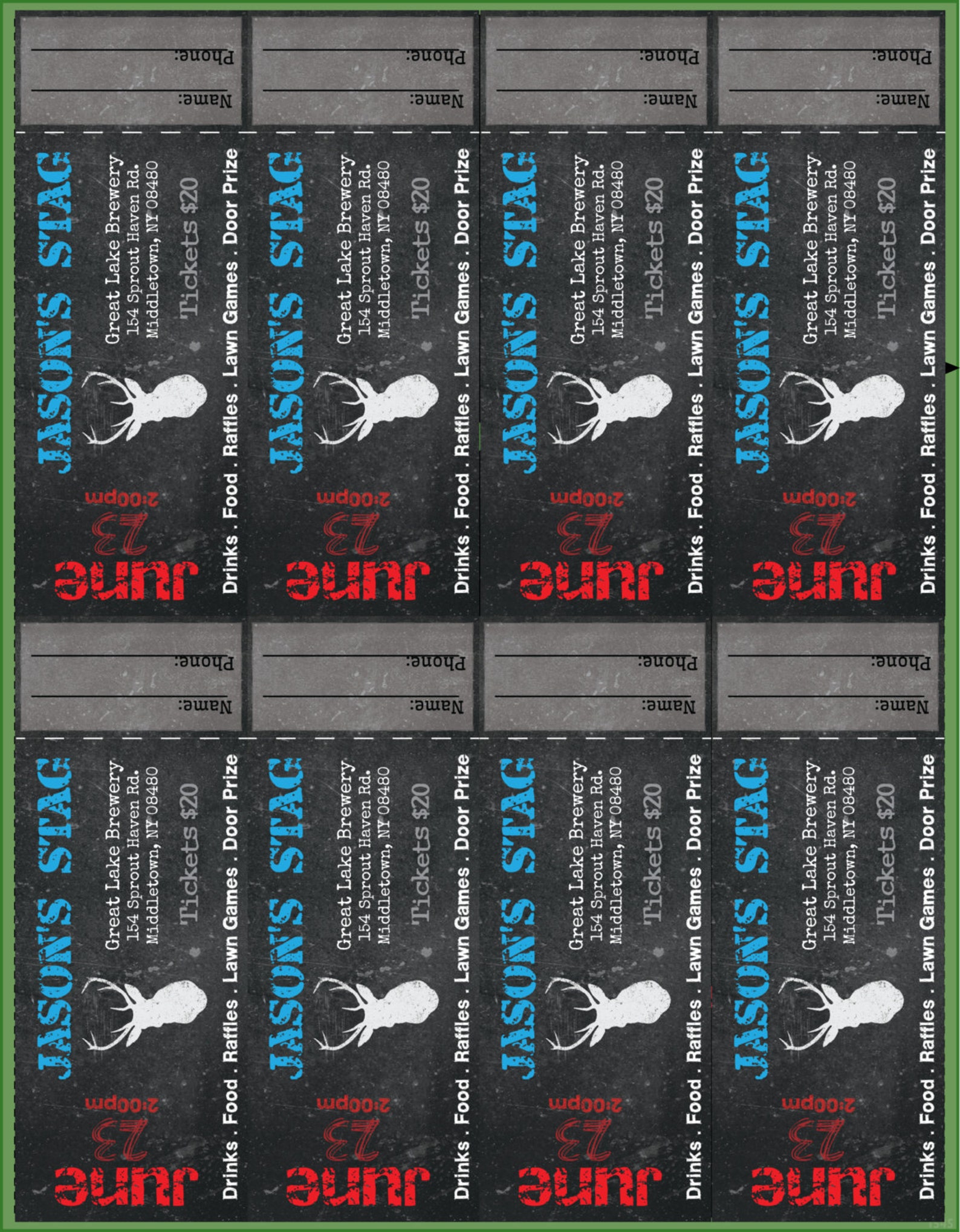 STAG BUCK Bachelor EVENT Tickets Diy - Digital - Printed Options - Etsy