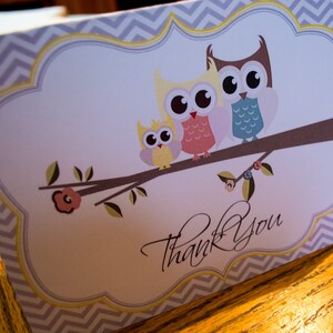 Owl Family Thank You Card Template DIGITAL - Etsy