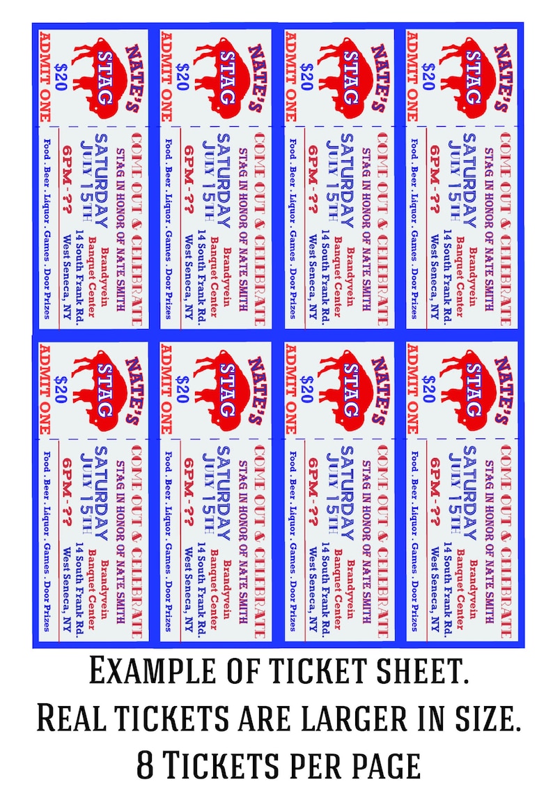 Old School Buffalo Stag Ticket - STAG - EVENTS - CUSTOM Tickets! - Etsy