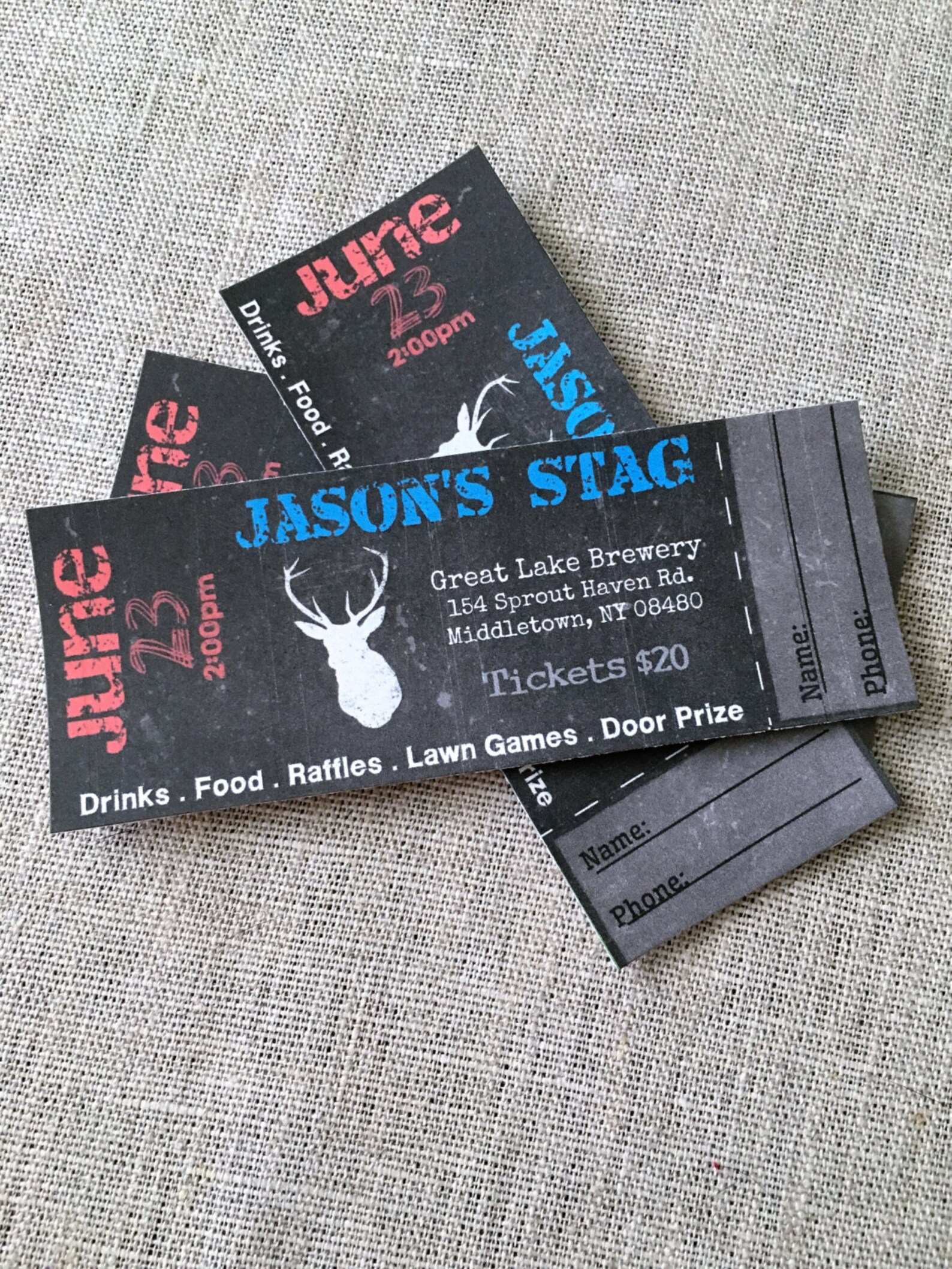 STAG BUCK Bachelor EVENT Tickets Diy - Digital - Printed Options - Etsy