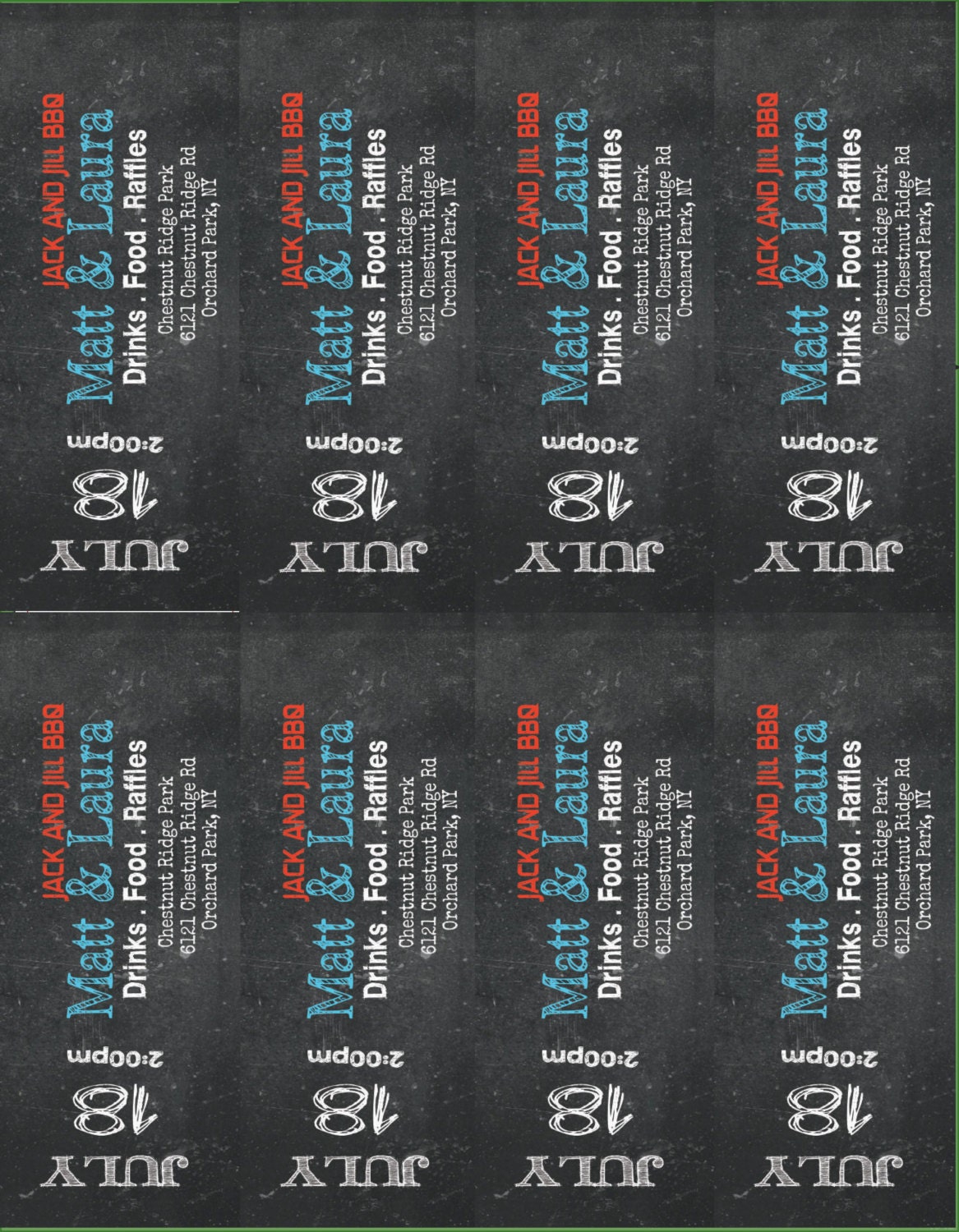 COMBO BUNDLE Jack & Jill Invite and Ticket BBQ - Custom - Print ...