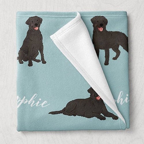 Labrador Retriever Blanket Custom Name Lab Dog Blanket - Etsy