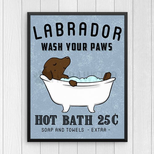 Chocolate Labrador Retriever Bathroom Wall Decor Dog Funny - Etsy