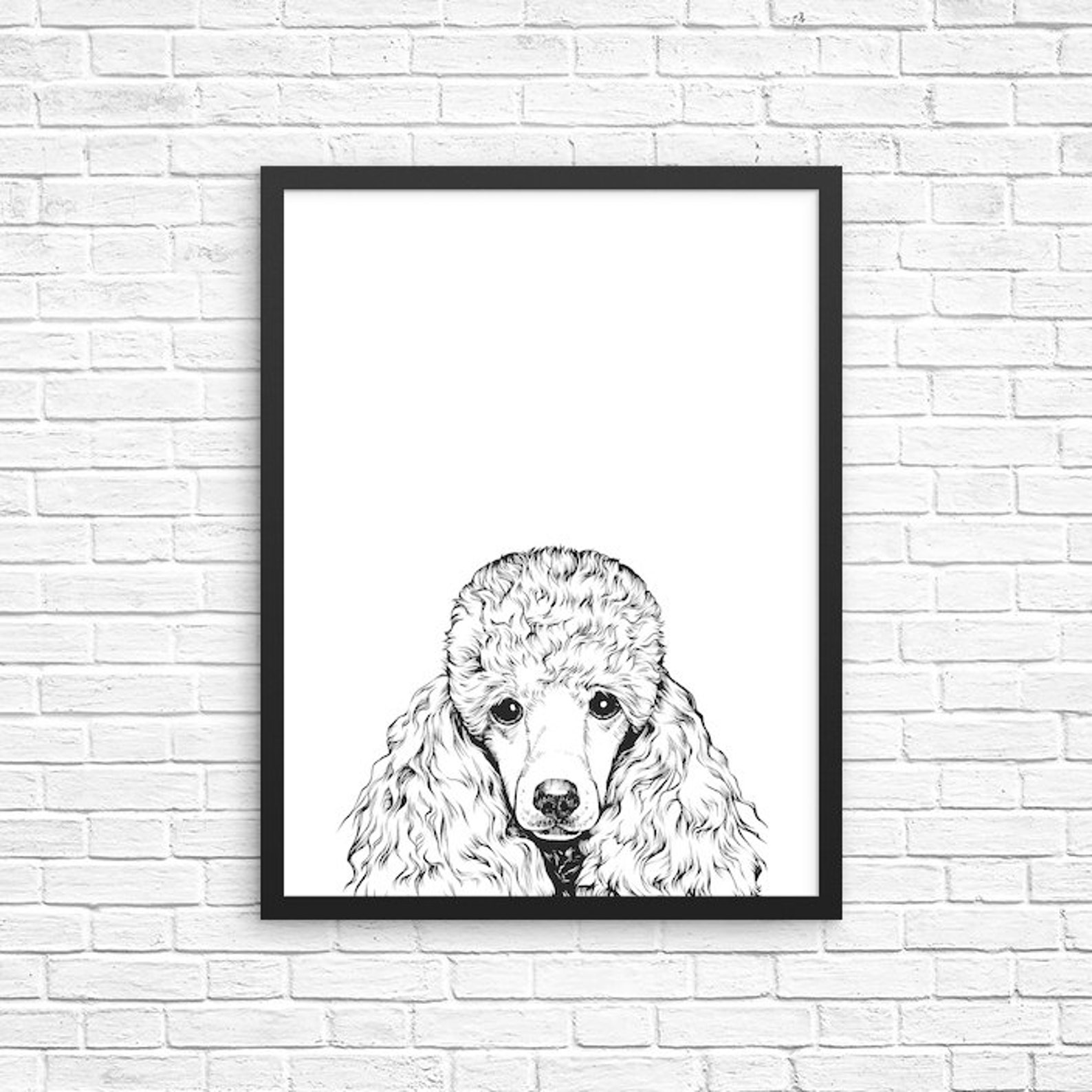 Poodle Wall Art, Poodle Dog Portrait Print, Farmhouse Sign, Wall Decor ...