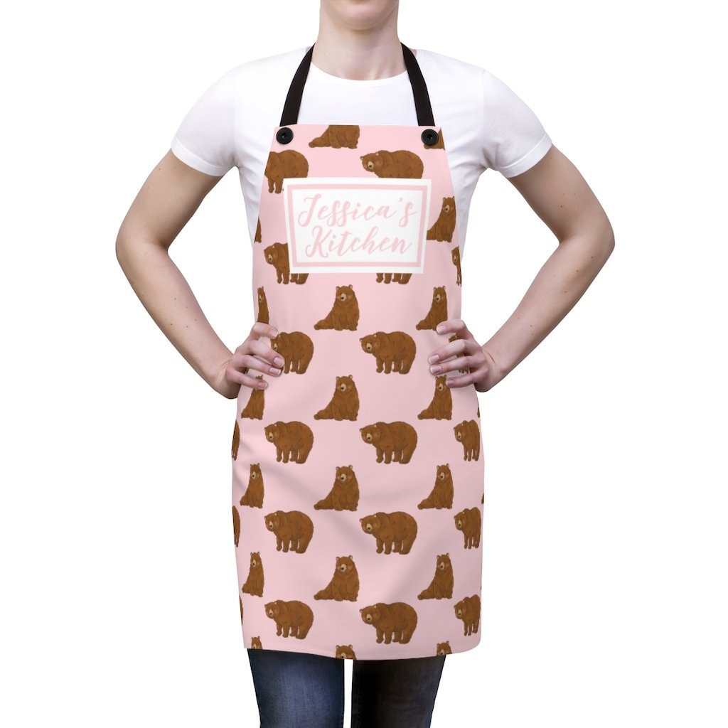 Custom Apron Grizzly Bear Aprons Woodland Animal | Etsy