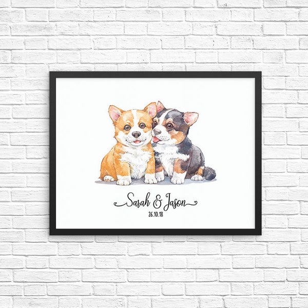 Corgi Wall Art - Etsy