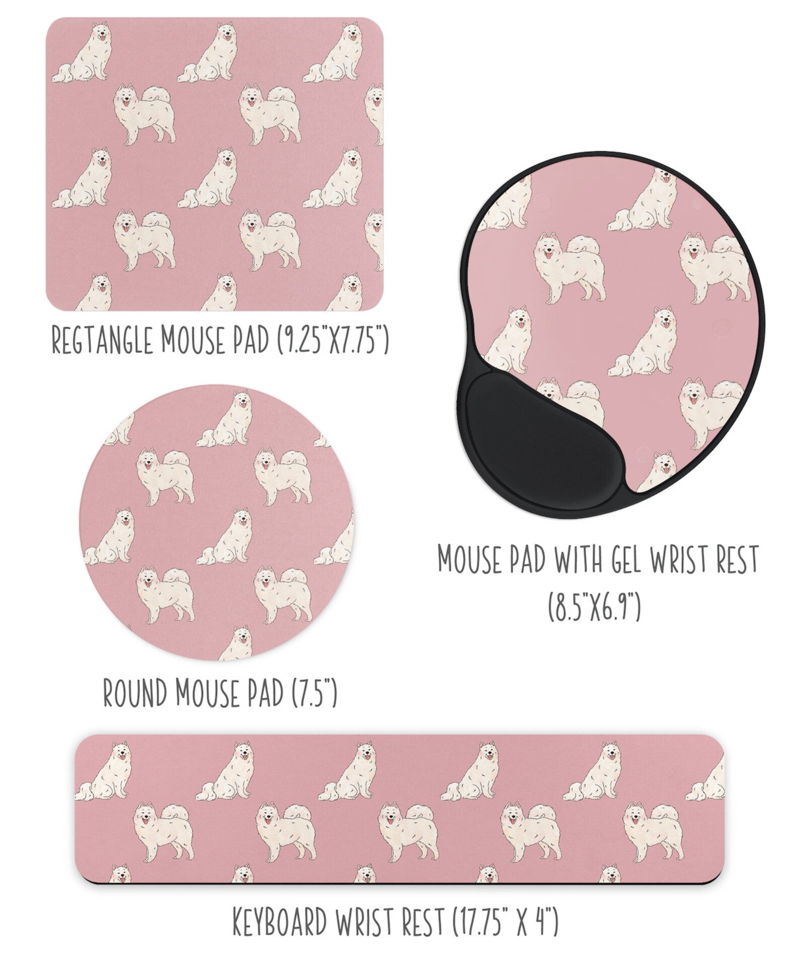 Samoyed Large Desk Mat Dog Mousepad Cute Mouse Pad With - Etsy