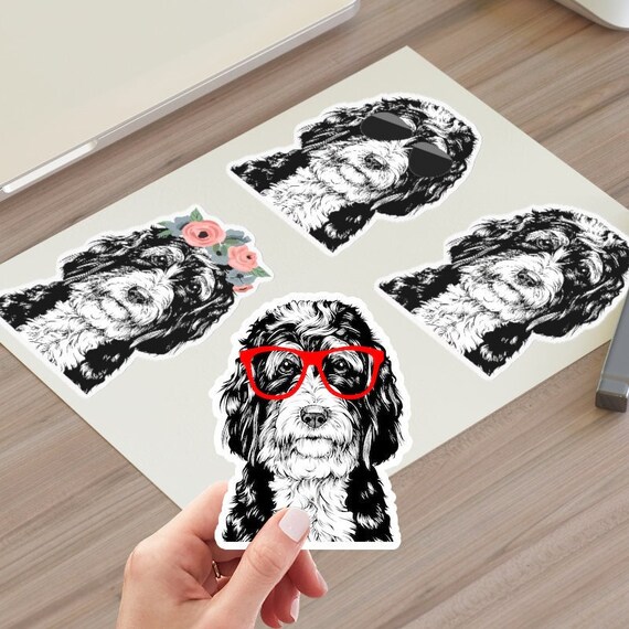 Bernedoodle Sticker Sheet Vinyl Stickers Floral Sunglasses - Etsy