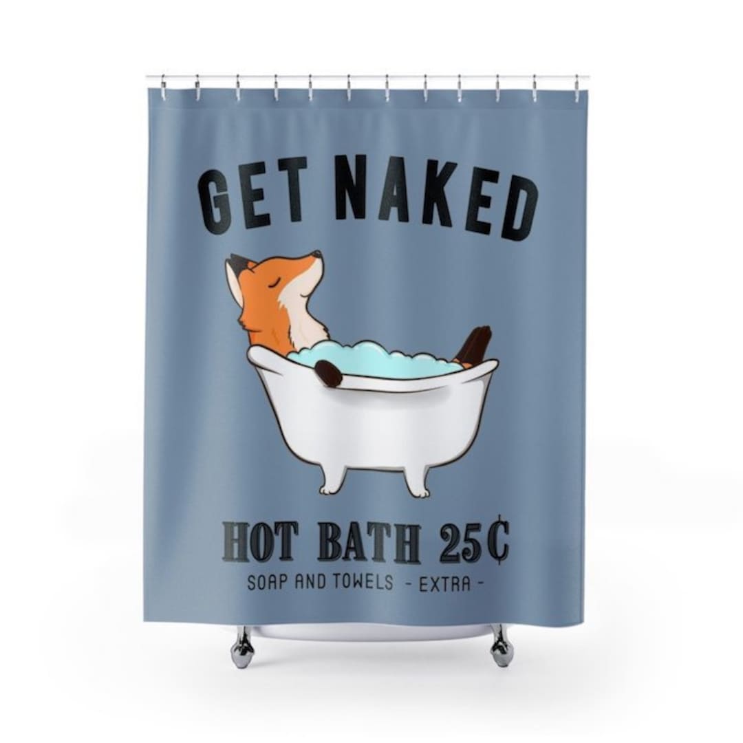 Fox Shower Curtain Get Naked Shower Curtains Foxy Bath - Etsy