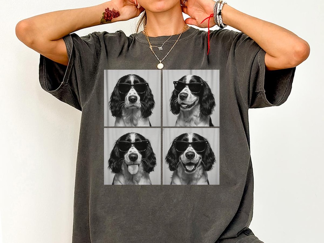 English Springer Spaniel Shirt, Photobooth Springer Dog Tshirt, Funny ...