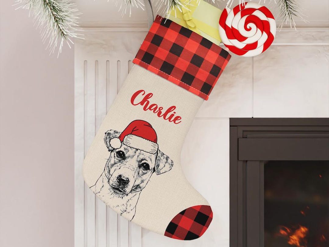 Custom Jack Russell Terrier Stocking, Jack Russell Christmas Stocking ...