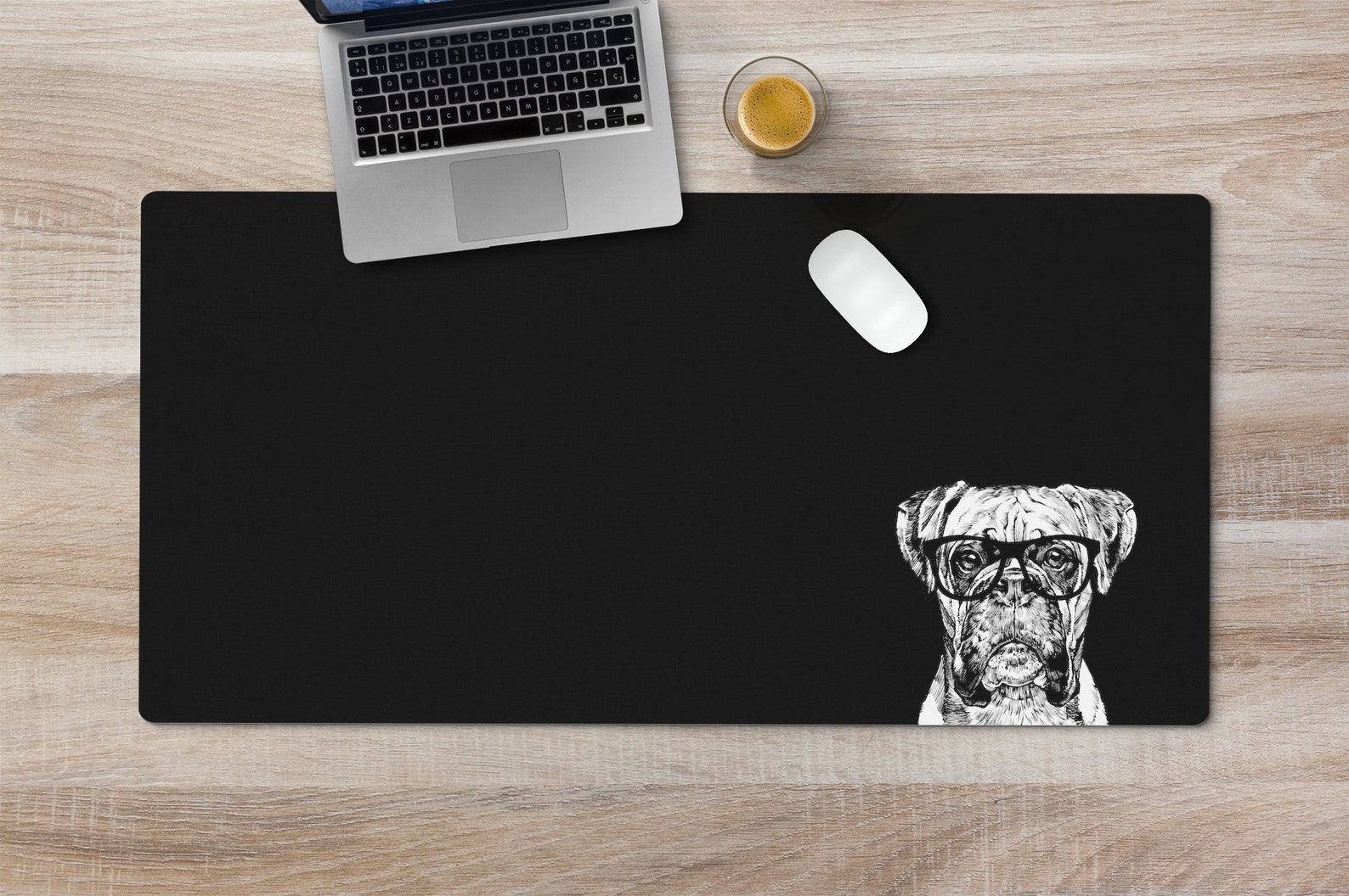 Boxer Large Desk Mat Dog Mousepad Black Desk Pad Mouse Pad - Etsy
