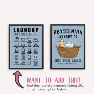 Abyssinian Laundry Sign, Cat Laundry Room Decor, Wash Dry Fold Wall Art ...