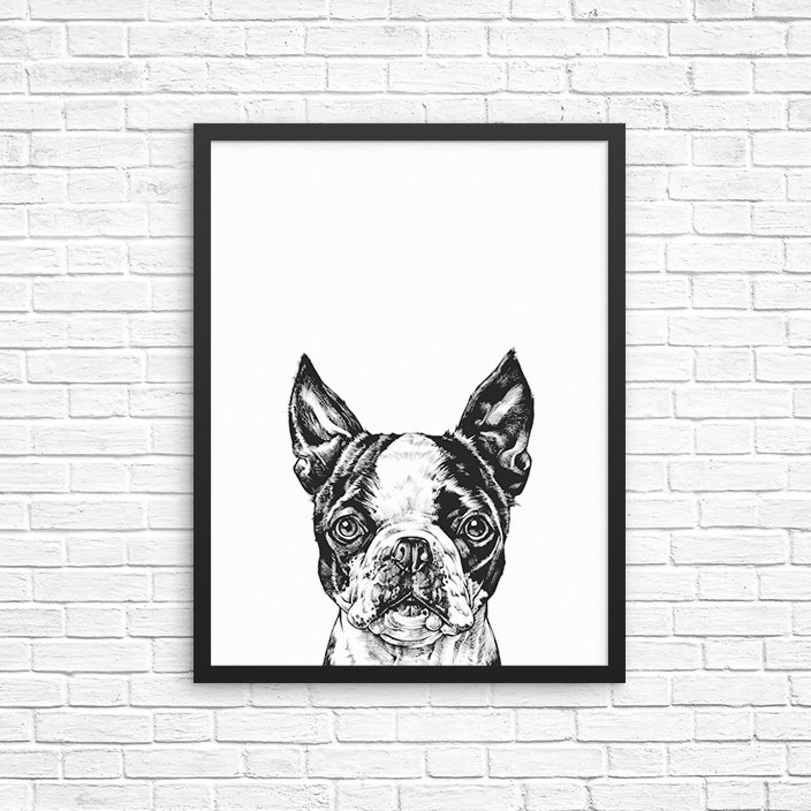 Boston Terrier Wall Art Boston Terrier Print Dog Decor Dog - Etsy