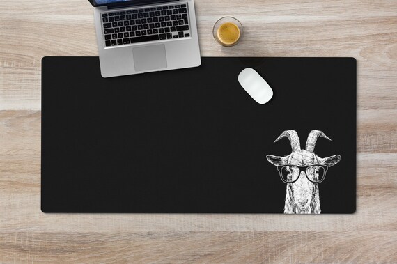 Goat Large Desk Mat Farm Animal Mousepad Black Desk Pad | Etsy