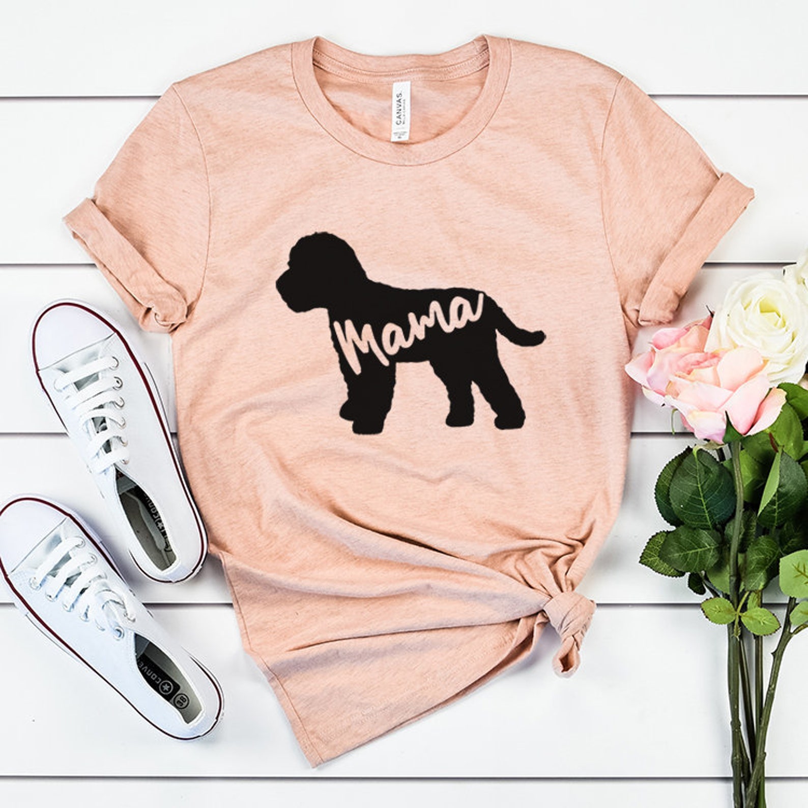 Cockapoo Mama T-shirt Dog Mom Tshirt Floral Dog Silhouette - Etsy