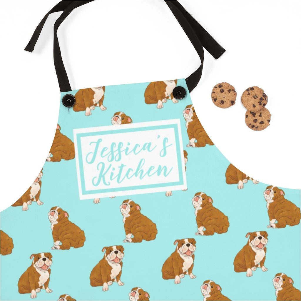 Custom Dog Apron English Bulldog Aprons Dog Personalized | Etsy