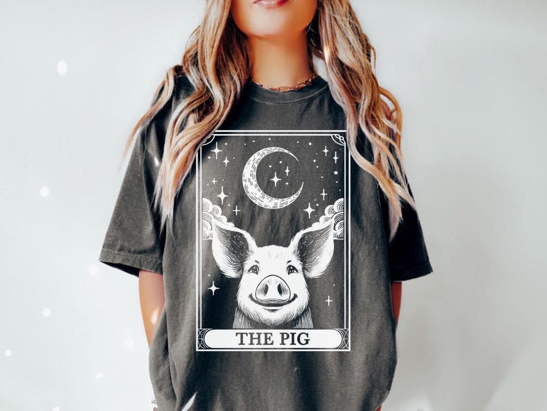 Pig Shirt, Tarot Card Shirt, Pig Halloween Moon Shirt, Funny Pig Mom ...