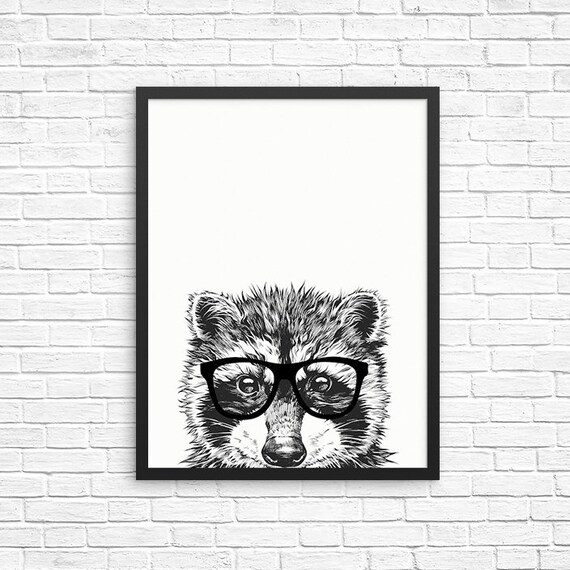 Raccoon Wall Art Racoon Print Raccoon Decor Animal Prints | Etsy