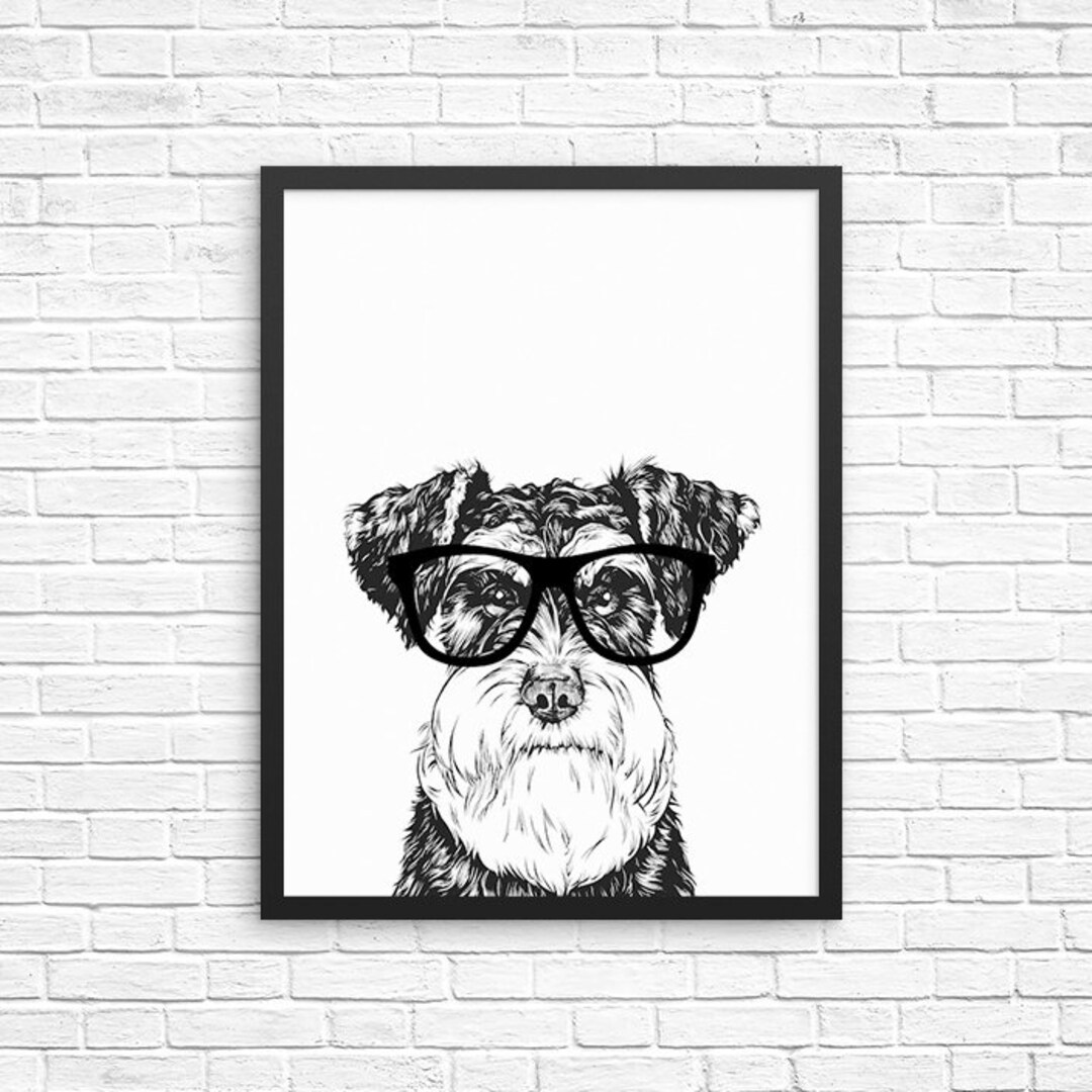 Schnauzer Wall Art, Schnauzer Print, Dog Home Decor, Dog Prints, Sign ...