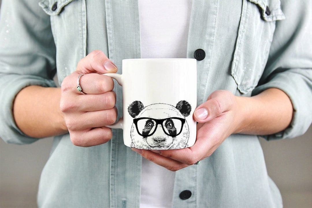 Panda Mug, Bear Lovers Coffee Mugs, Hipster Nerdy Animal Coffee Mug 15 ...