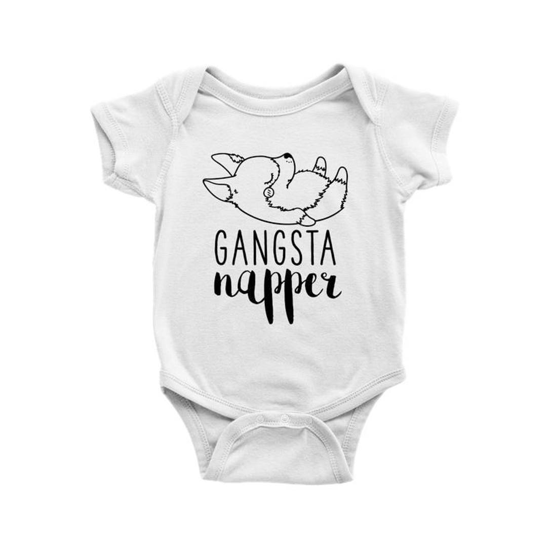 Gangsta Napper Corgi Siesta perro bebé bodysuit perro amante - Etsy España