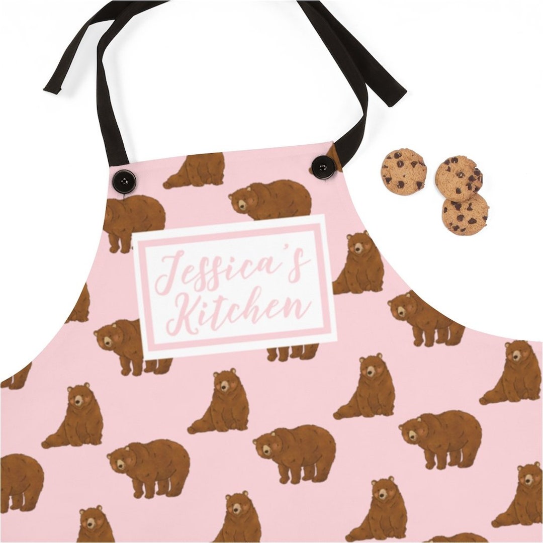 Custom Apron, Grizzly Bear Aprons, Woodland Animal Personalized Cooking ...
