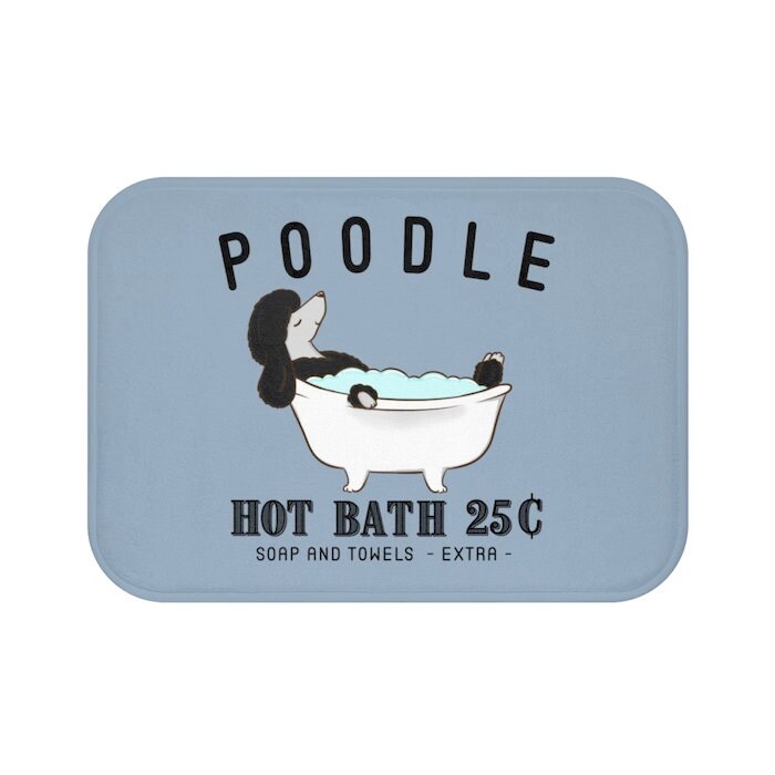 Poodle Bath Mat Dog Door Mat Floor Mats Bathroom Decor Dog | Etsy