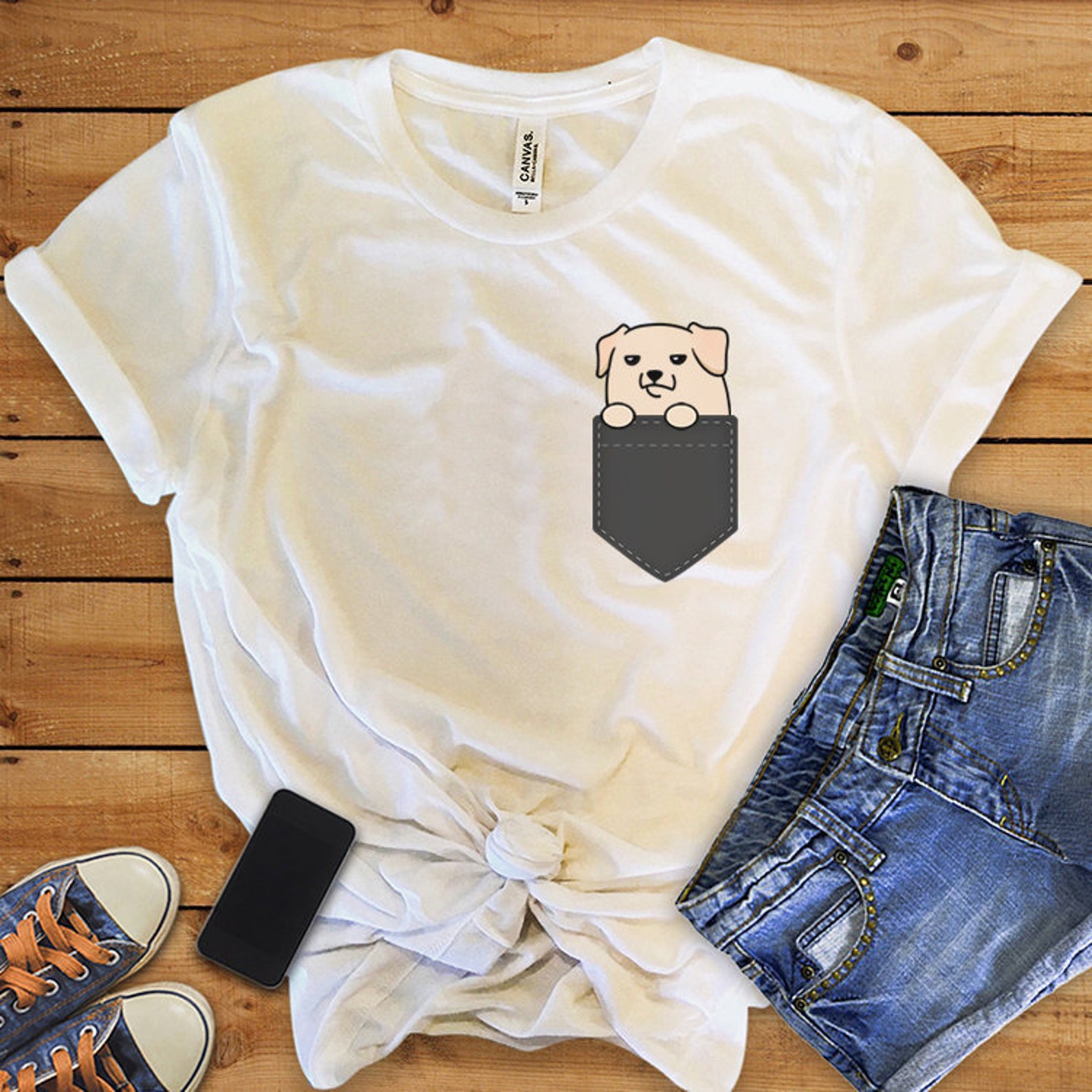 Yellow Labrador Retriever Pocket T-shirt Pocket Dog Shirt - Etsy