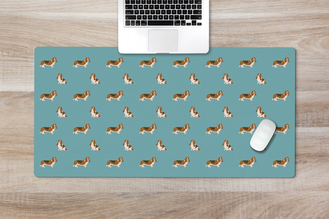 Basset Hound Large Desk Mat, Dog Mousepad, Cute Mouse Pad With Wrist ...