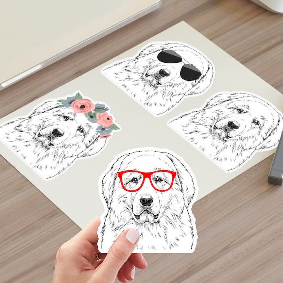 Great Pyrenees Sticker Sheet, Pyrenean Mountain Dog Vinyl Stickers ...