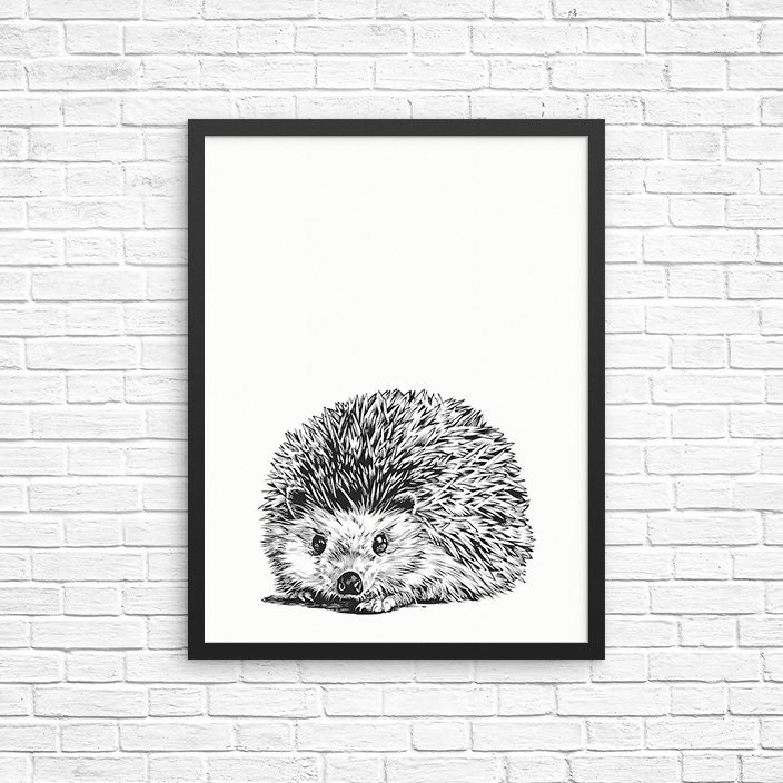 Hedgehog Wall Art, Hedgehog Print, Hedgehog Decor, Pet Animal Prints ...