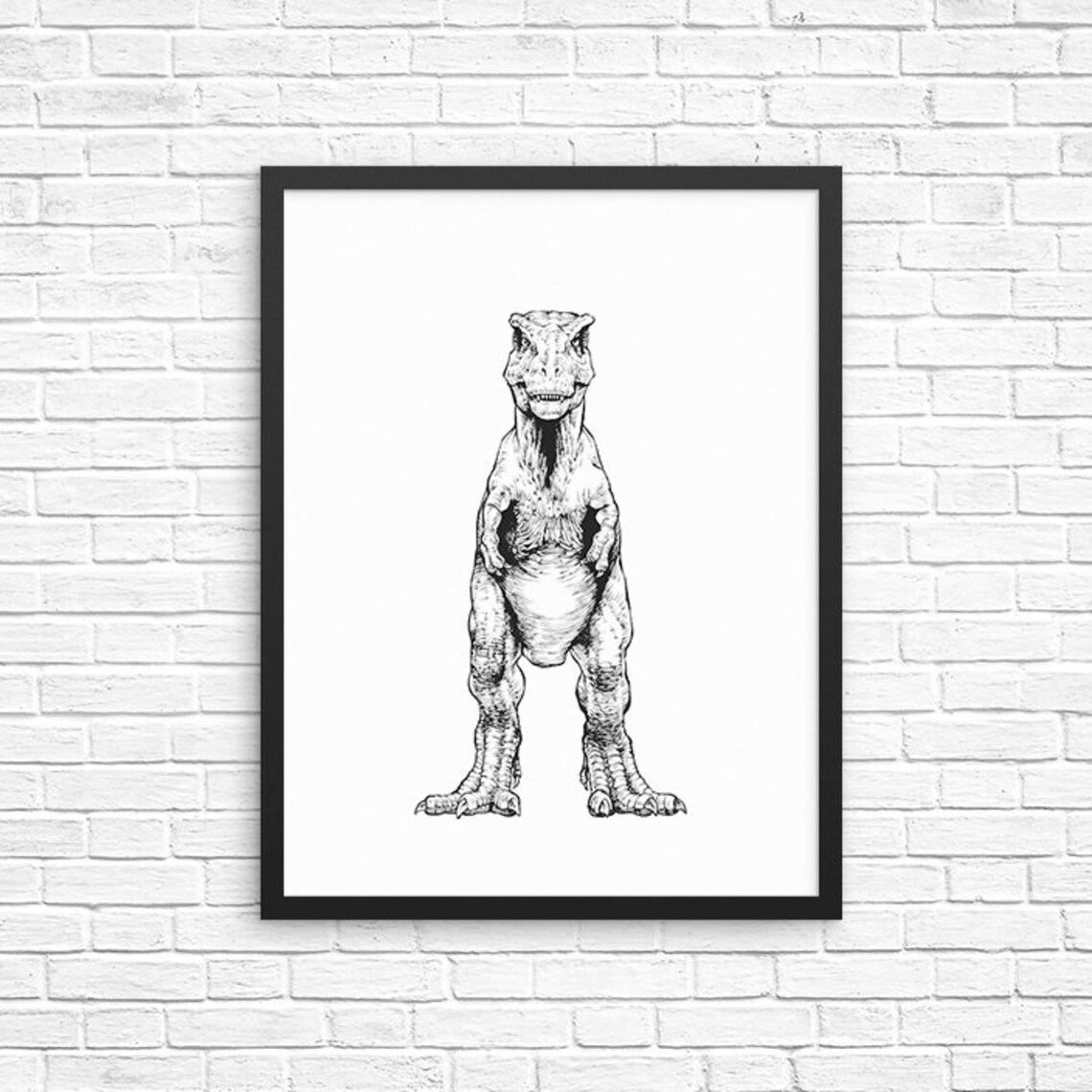 Tyrannosaurus Wall Art T-rex Portrait Print Dinosaur Lovers - Etsy