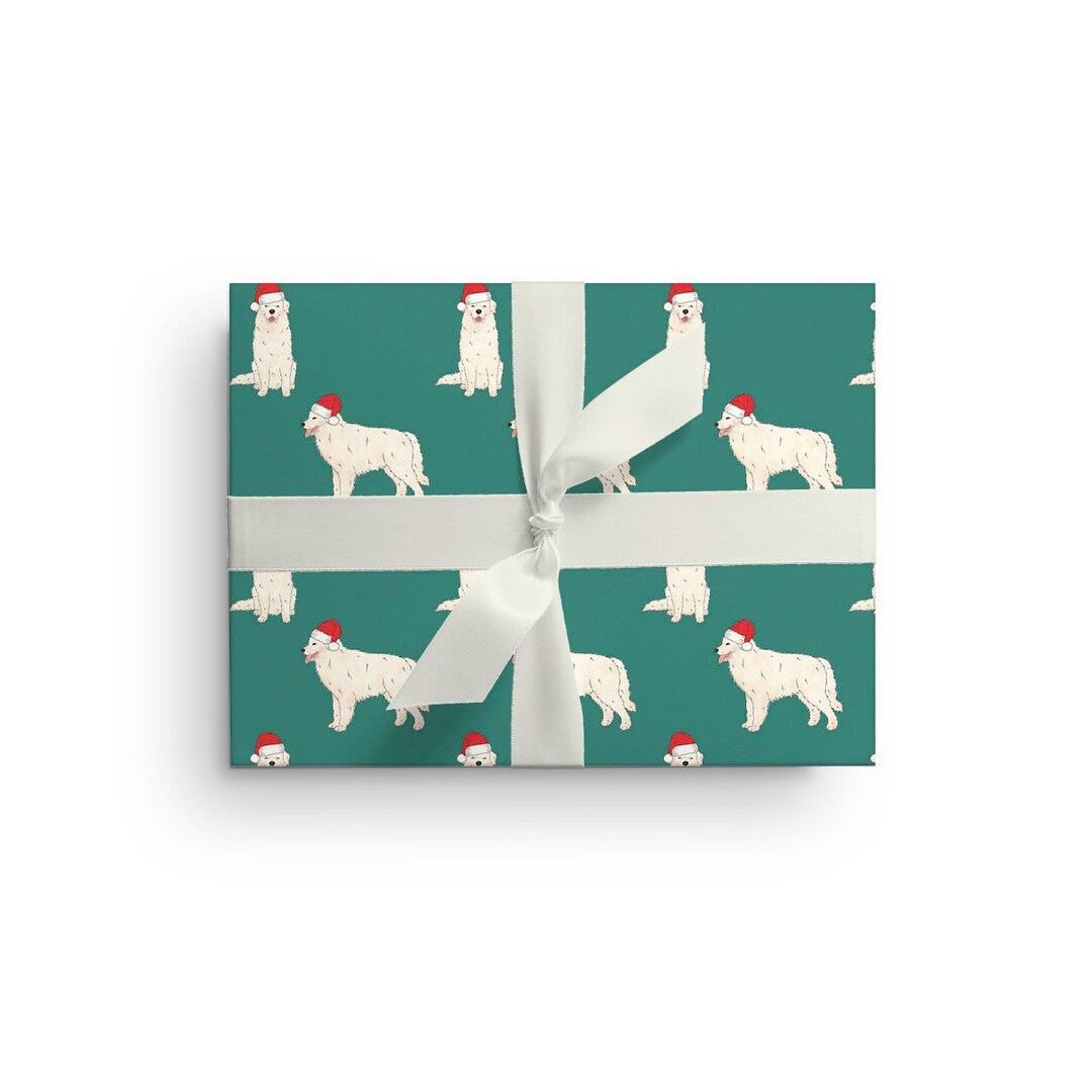 5 Sheets of Great Pyrenees Wrapping Paper, PYR Dog Christmas Wrapping ...