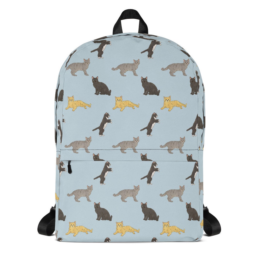 Cat Backpack, Cat Laptop Bag, Women's Travel Backpack, Cute Pattern ...