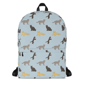 Cat Backpack, Cat Laptop Bag, Women's Travel Backpack, Cute Pattern ...