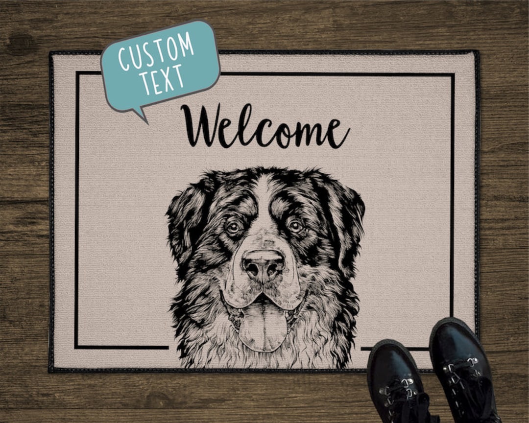 Berner Door Mat, Bernese Mountain Dog Custom Doormat, Personalized ...