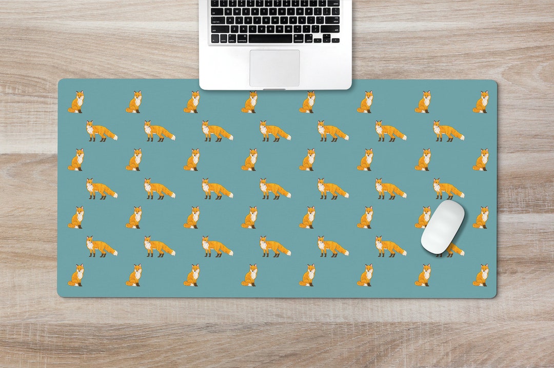 Fox Large Desk Mat, Woodland Animal Mousepad, Cute Foxy Mouse Pad With ...