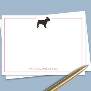 Custom French Bulldog Note Cards, Personalized Dog Notecard Set ...