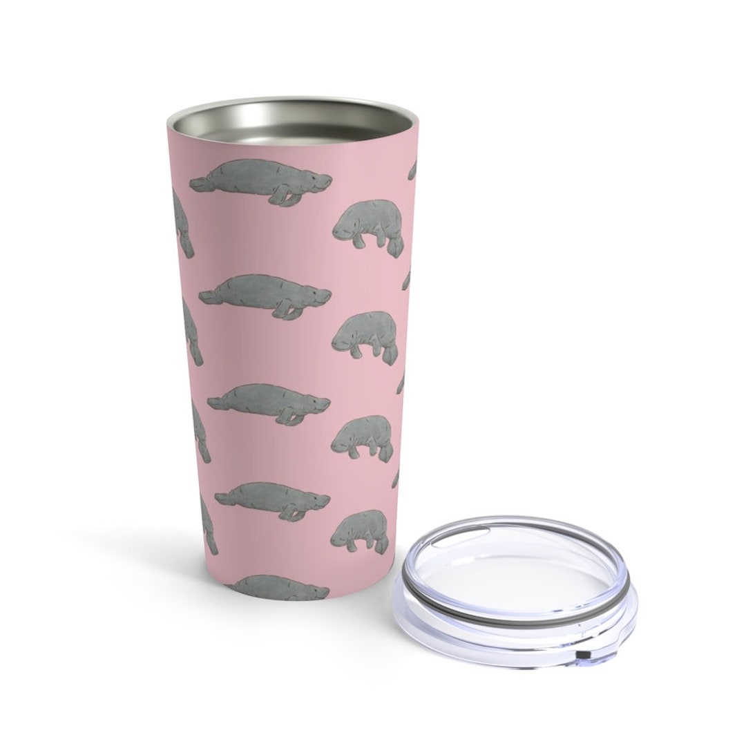 Manatee Travel Mug, Sea Cow Stainless Steel Coffee Tumbler, Ocean ...