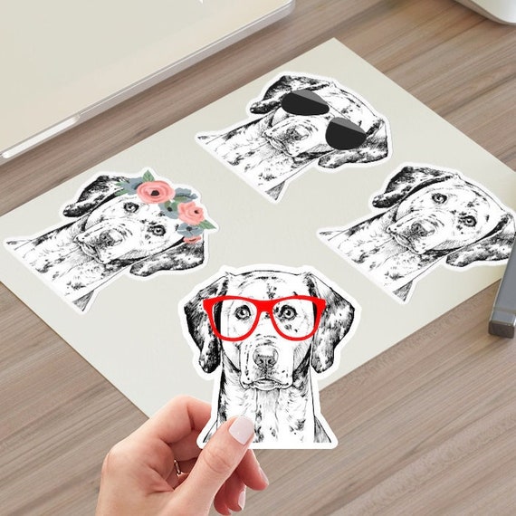 Dalmatian Sticker Sheet Dog Vinyl Stickers Floral Sunglasses - Etsy