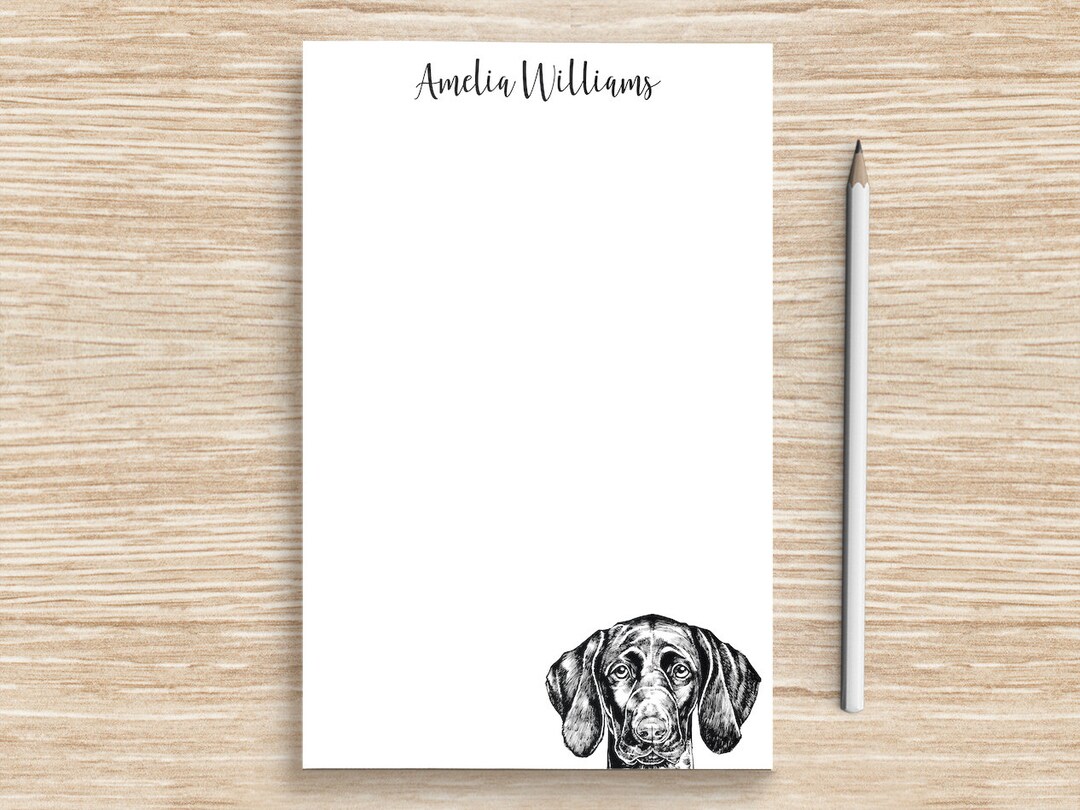 German Shorthaired Pointer Notepad, Personalized GSP Dog Notepad ...