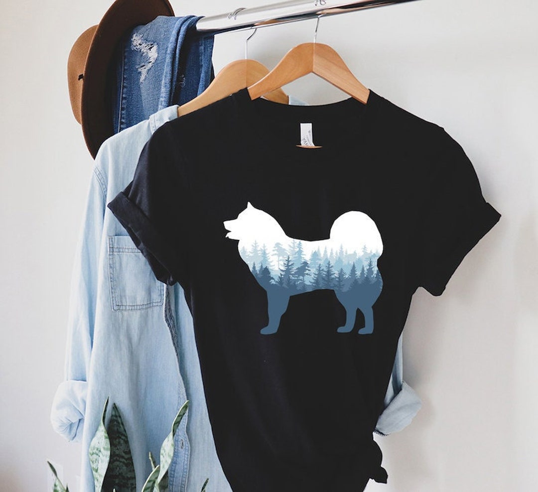Samoyed Shirt, Mountain Samoyed Silhouette T-shirt, Nature Outdoor Dog ...