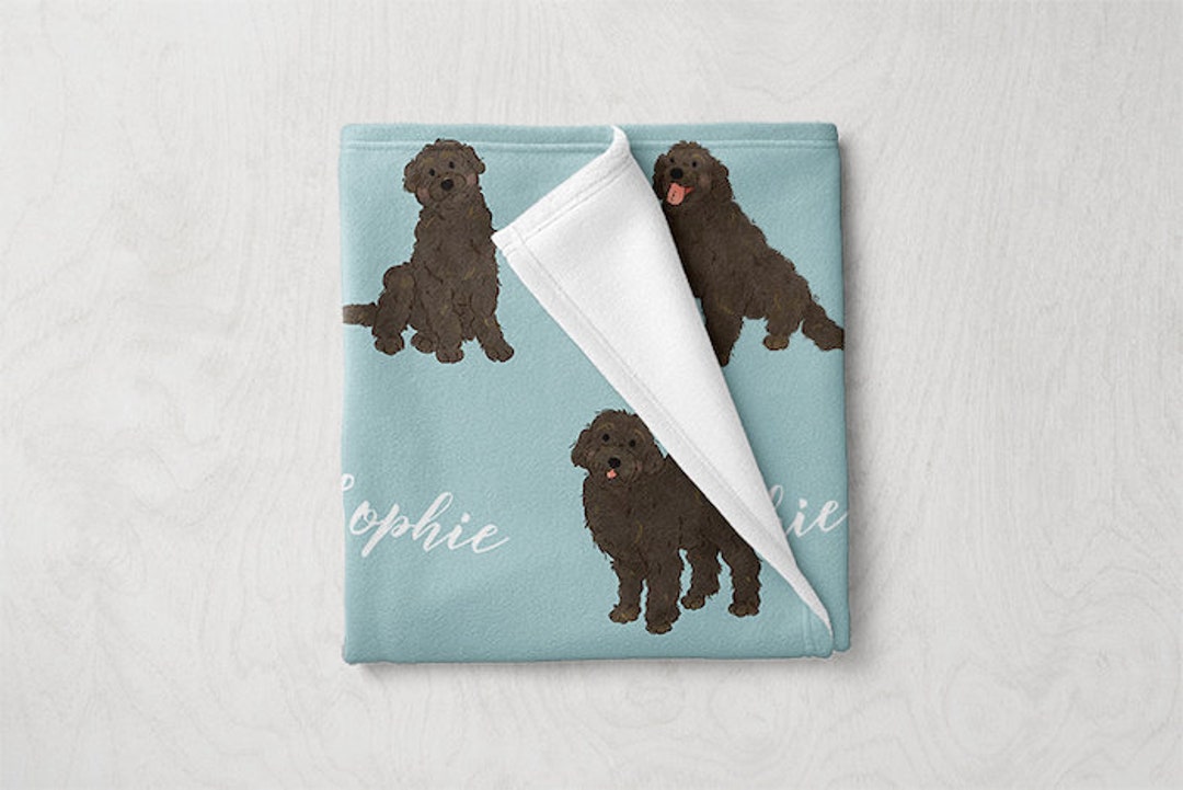 Labradoodle Blanket, Custom Name Doodle Dog Blanket, Personalized Baby ...