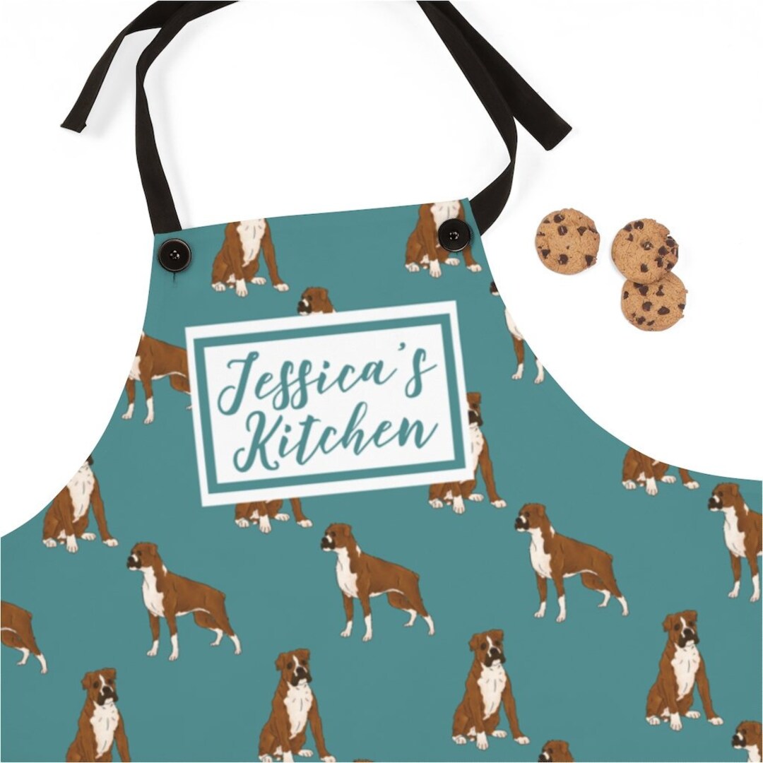 Custom Dog Apron, Boxer Aprons, Dog Personalized Cooking Baking Apron ...