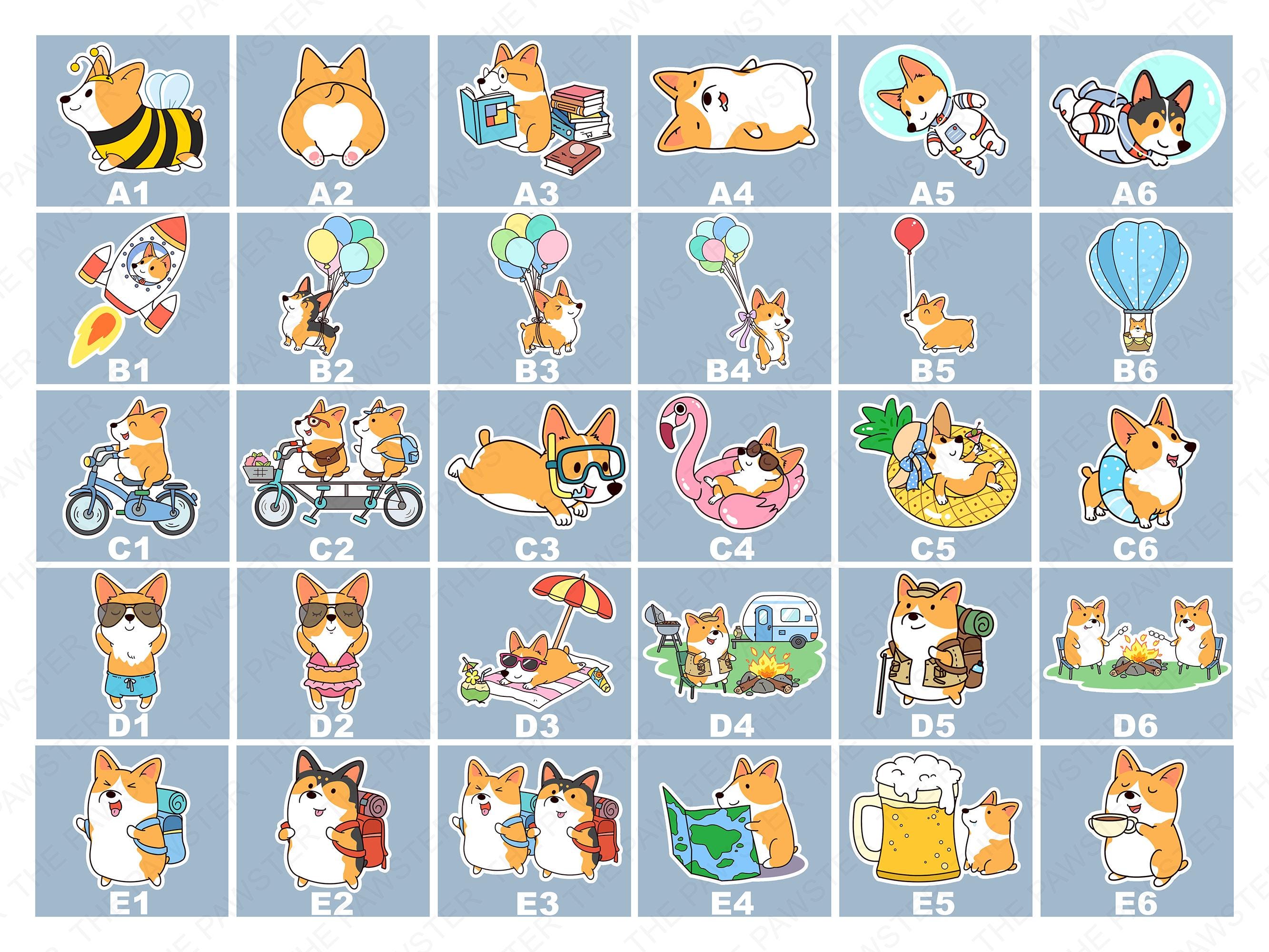 Corgi Happy Camper Sticker, Cute Dog Camping Stickers, Hiking, Outdoor ...