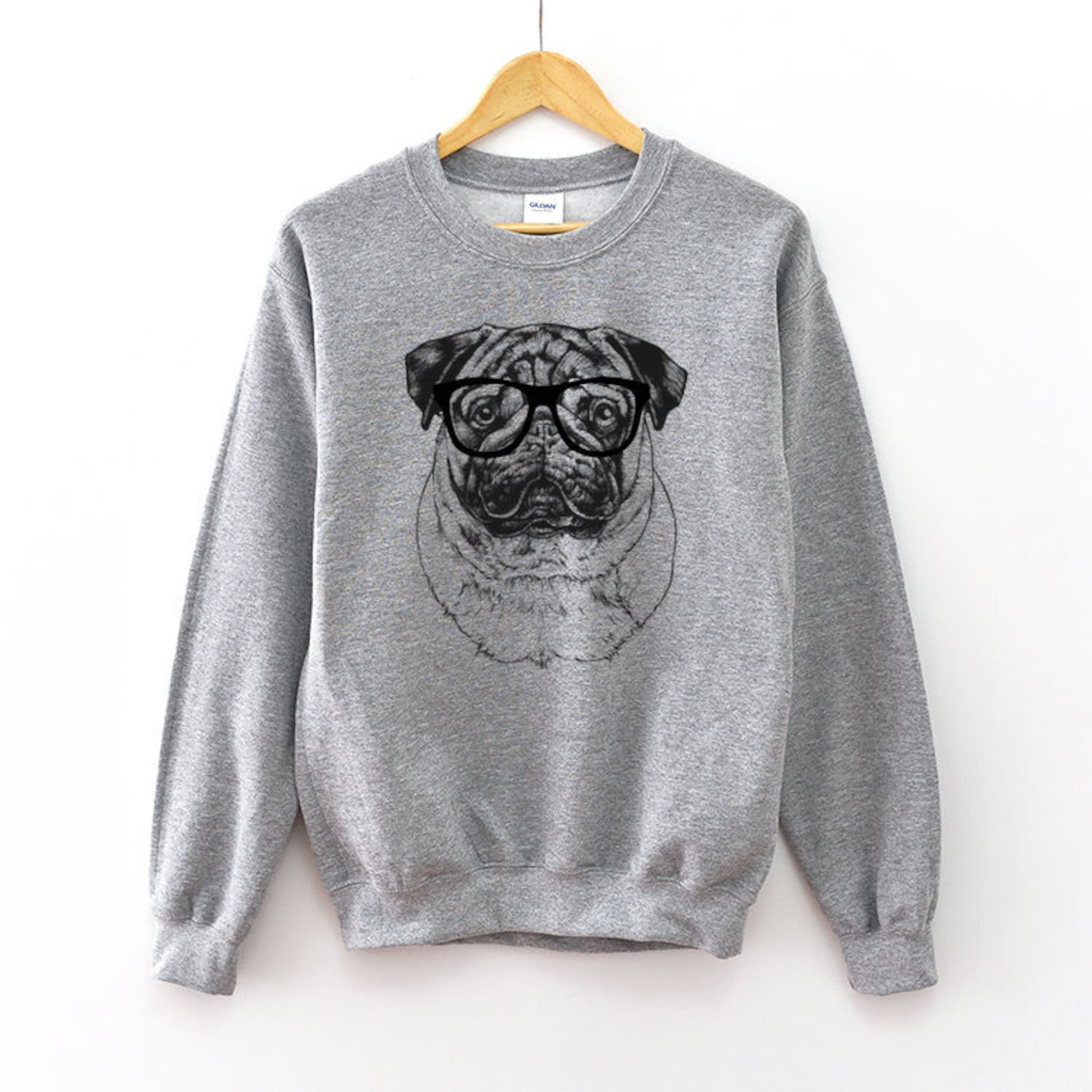 Pug Sweatshirt Hipster Pug Dog Hoodie Baseball Tee Raglan - Etsy