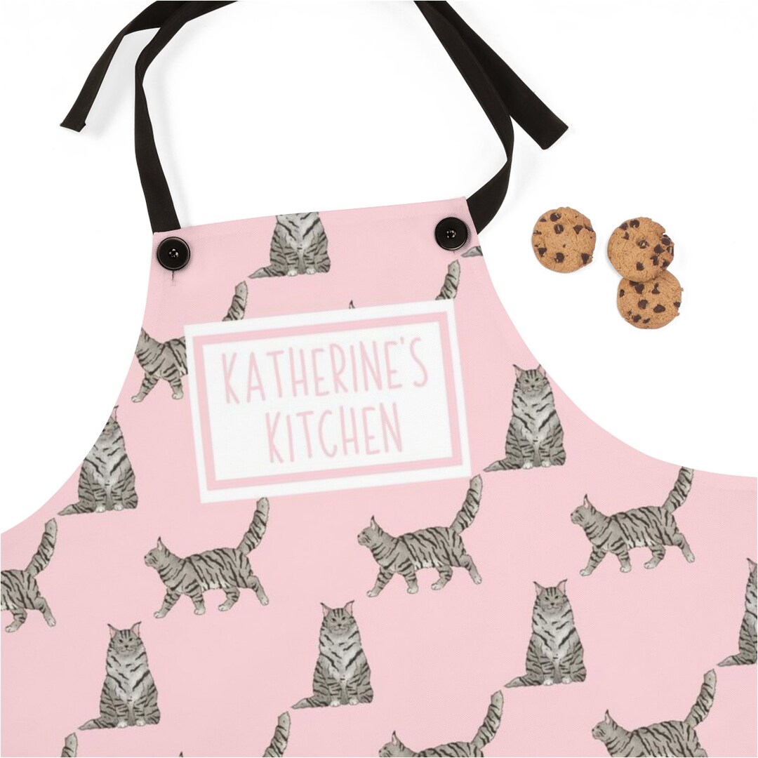 Custom Cat Apron, Maine Coon Mom Aprons, Cat Lover Personalized Cooking ...